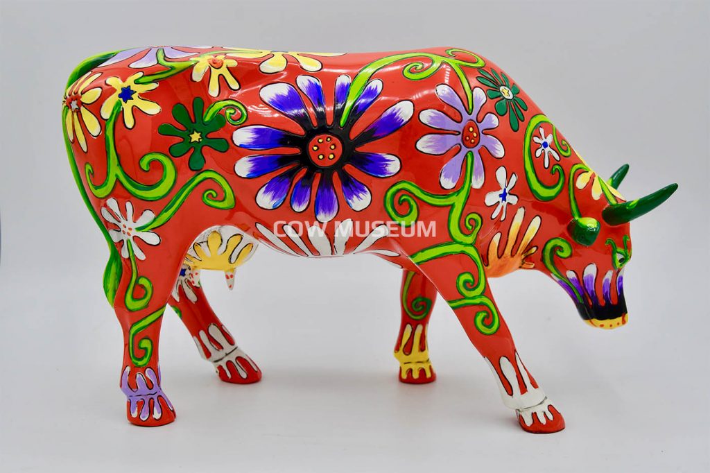 Flower Lover Cow (medium ceramic) -cow parade ceramic collection